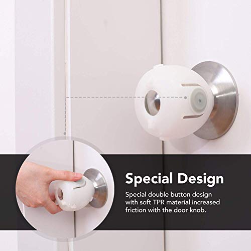 EUDEMON 6 Door Knob Cover & 2 Pack Door Lever Lock Bundle