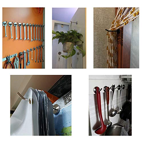 Stainless Steel Screw in Hooks for Hanging Plants Utensil Hooks for Kitchen Wall Mounted Coat Hook Display Hook (6 PCS Screws Included)
