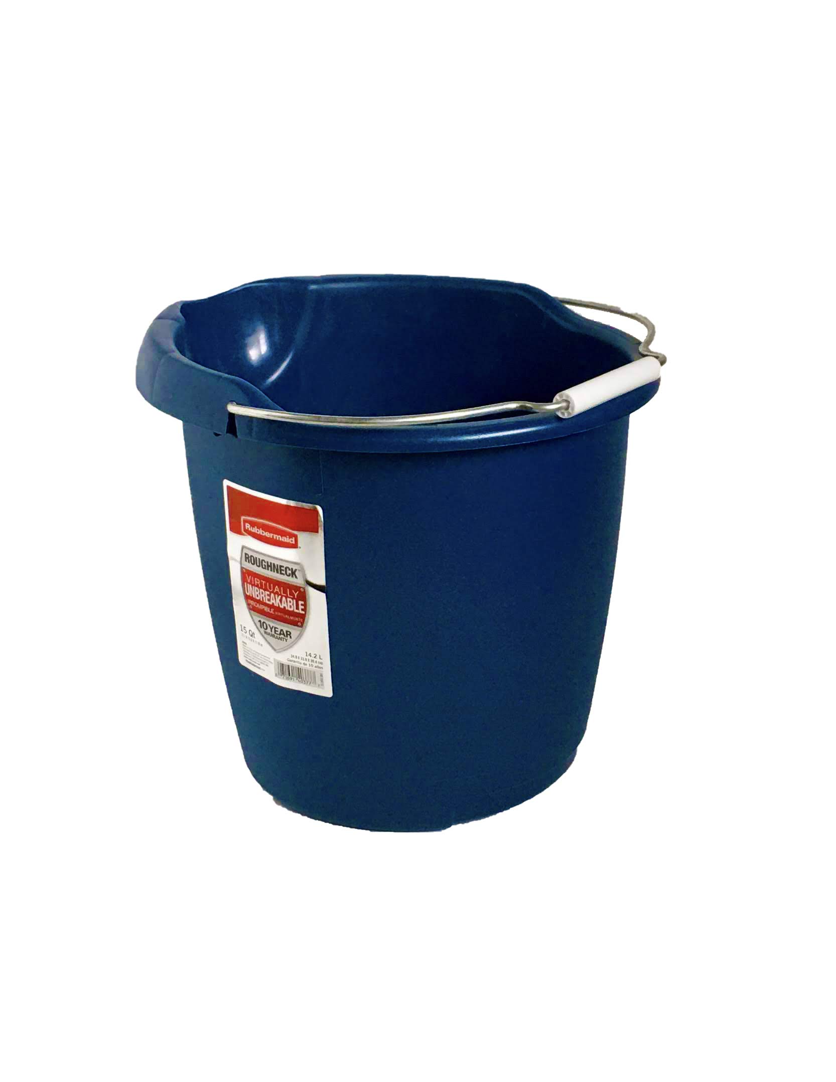 Rubbermaid Commercial Products 15QT Round Bucket, Blue, Comfortable/Durable Pour Handle, Sturdy Pail Bucket for Household Cleaning/Mopping