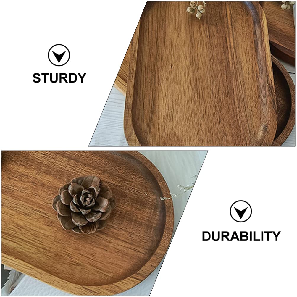 Ipetboom Sandwich Bread Pan 2pcs Wooden Decorative Tray Retro Style Food Dinner Dish Tray Wood Breakfast Oval Tray Fruit Vegetable Plate Jewelry Storage Dish for Home Kitchen Bedroom Sushi Platter