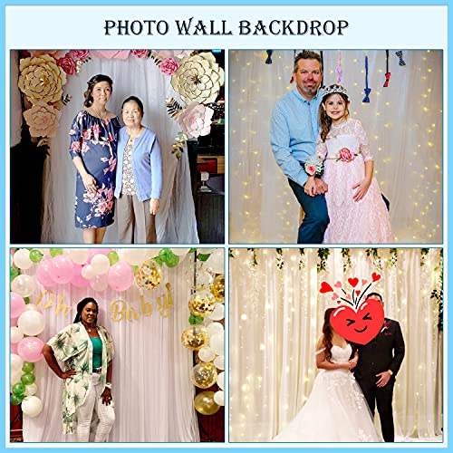 White Backdrop Curtains for Parties Wedding White Tulle Backdrop Curtains Drapes for Baby Shower Birthday Party Photo Booth Background Decorations 5 ft X 7 ft