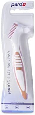 Paro Clinic Denture Brush Hard and Soft bristles Combo Perfect Grip Swiss Made. Cleans Your dentures, retainers and Night Guards! Pack of 3