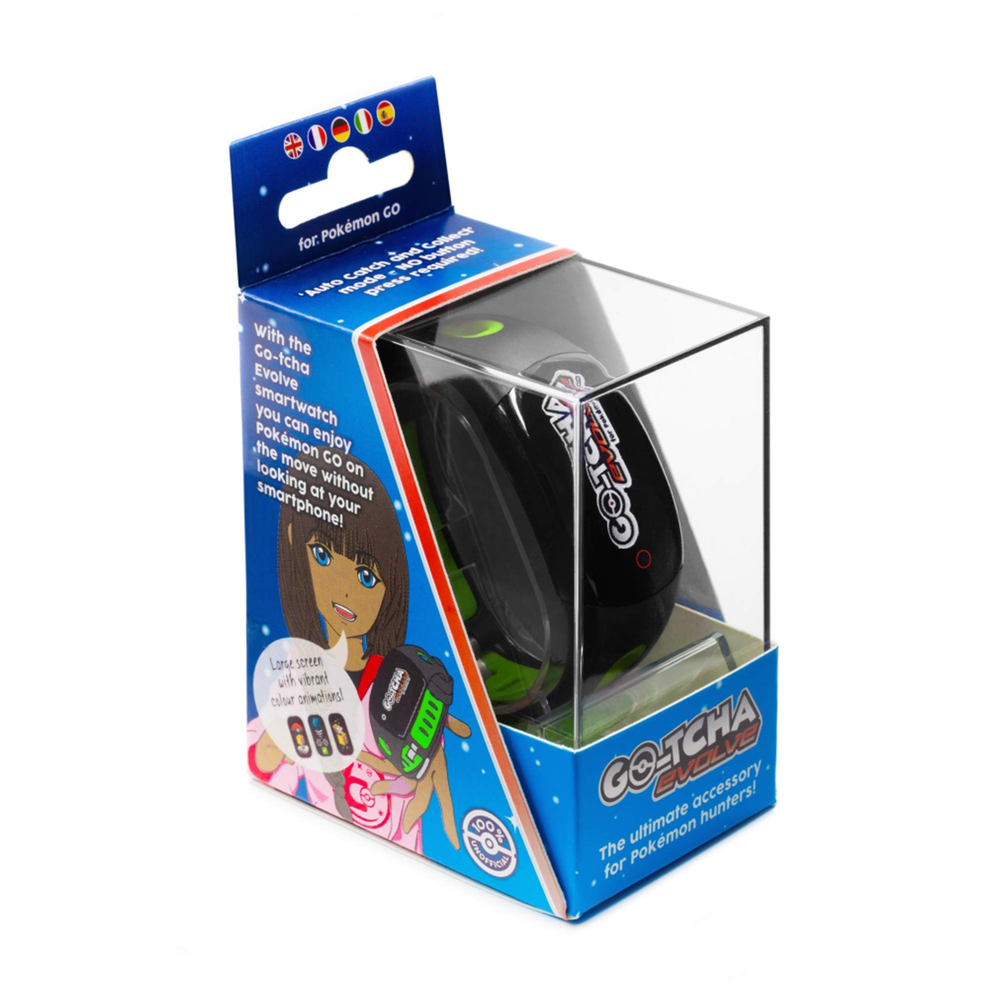 Go-tcha Evolve (Go-tcha 2) LED-Touch Wristband Watch for Pokemon Go with Auto Catch and Auto Spin - Black/Green