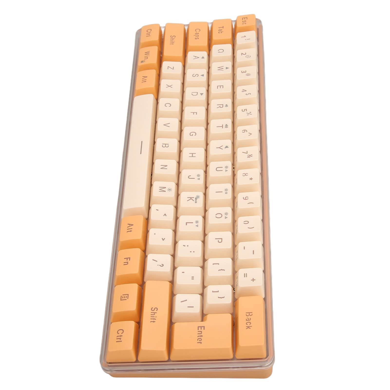 Leftwei Mechanical Keyboard Contrast Color Gaming Keyboard Suspend Hilo Keycap FN Shortcut Key Ultra Small (Orange Beige)