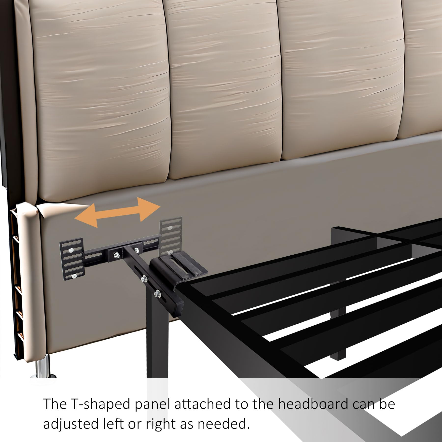Sidasu Adjustable Headboard Brackets, Headboard Brackets for Metal Bed Frame Black Bed Headboard Wall Mounting Brackets Headboard Kit for Adjustable Bed