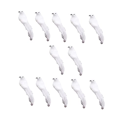 Garneck 36 Pcs Table Top Decor Desk Topper Christmas Decor Bird Ornament Bird Model Simulation Bird Desktop Bird Decor White Artificial Bird