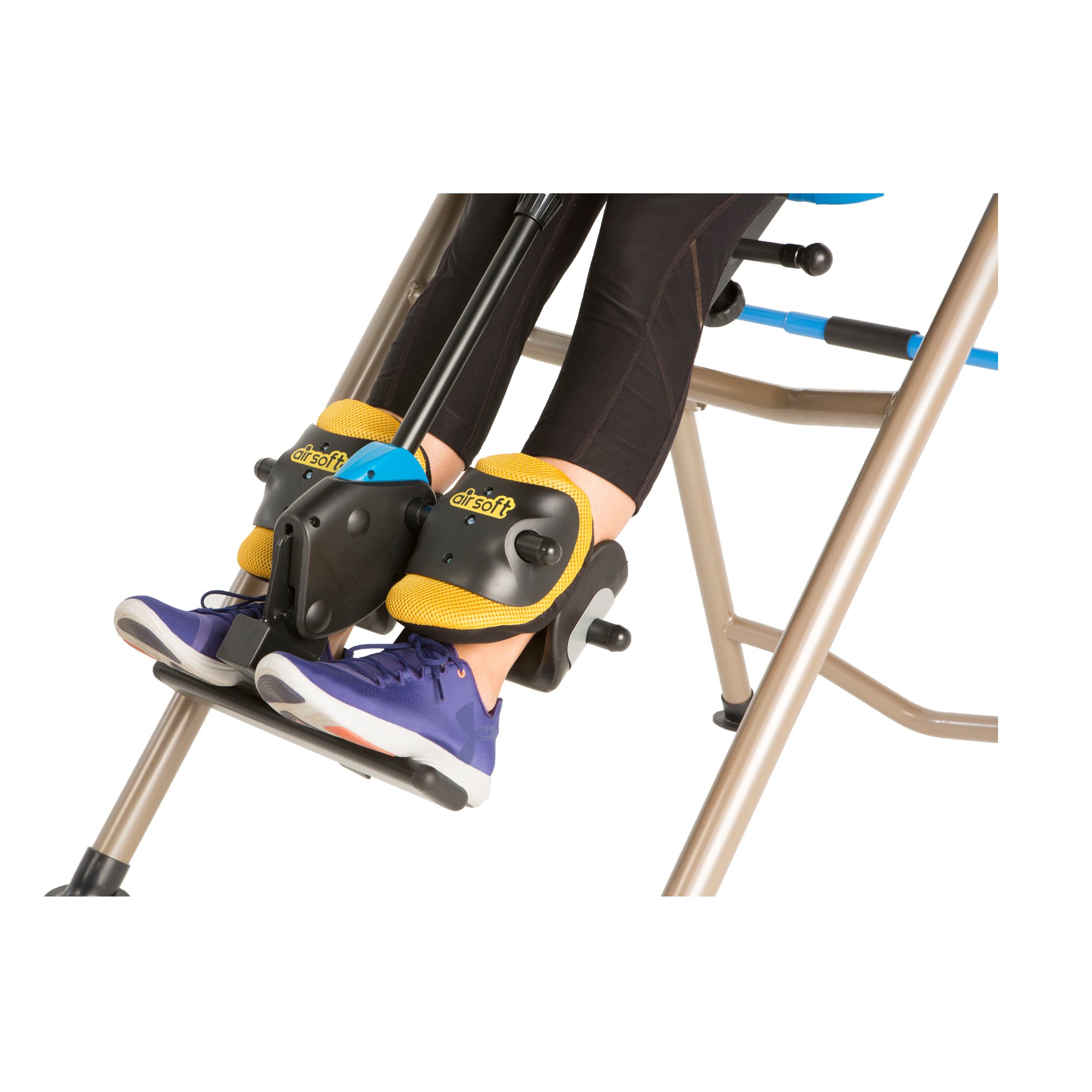 EXERPEUTIC 275SL Heat and Massage Therapy Inversion Table with NO PINCH AIRSOFT Ankle Holder and SURELOCK Ratchet System
