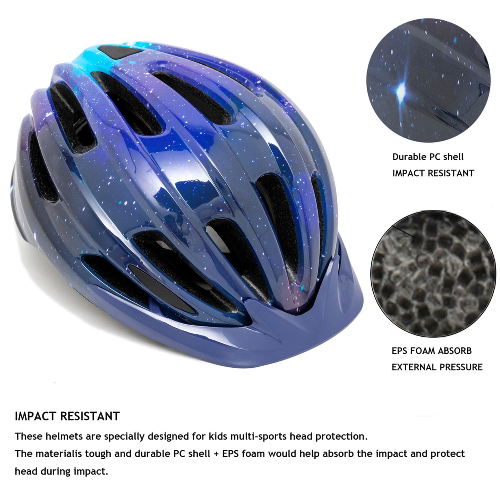 Hsility Bike Helmet Kids Bike Helmet Road Bicycle Helmet with Detachable Visor