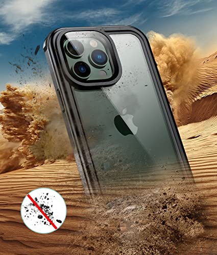 Menyadoo Designed for iPhone 14 Pro Waterproof Case - Full Body Protective Case Shockproof Dustproof Protection Phone Case with Built in Screen Protector for iPhone 14 Pro 6.1 inch Black