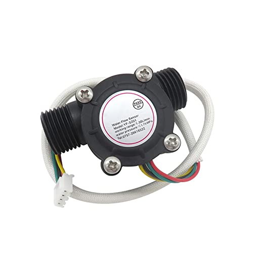 JAERB 1/2" Water Heater Water Flow Sensor 1.75MPa Sensor Turbine Flowmeter DC5~18V with Temperature Induction