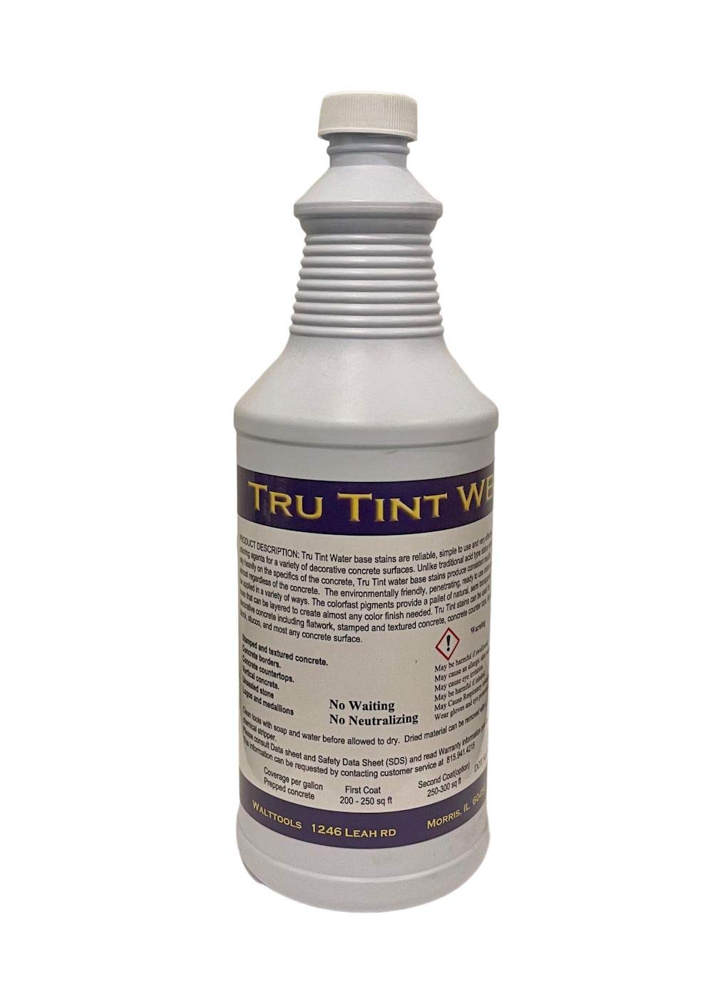Walttools | Water-Based Concrete Stain Tru Tint (Bluestone) 1 QUART - Professional Grade, Eco-Friendly, Safe & Easy to Use (40 Colors Available) Also for Pavers, Natural Stone, Cement, Vertical