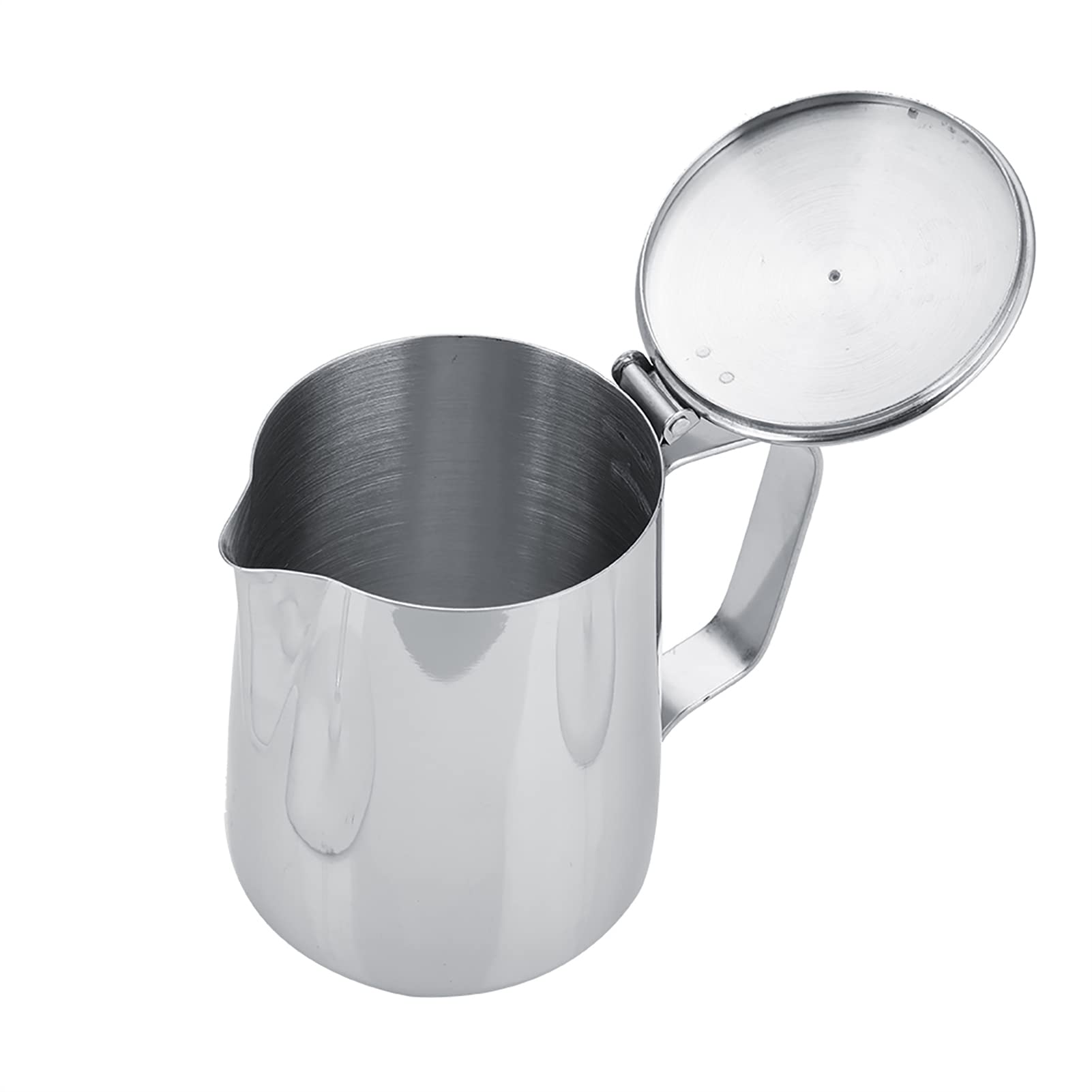 Stainless Steel Milk Frothing Pitcher, Baristas Tools Cup with Lid Espresso Coffee Milk Frothing Jug Latte Art(350ml)