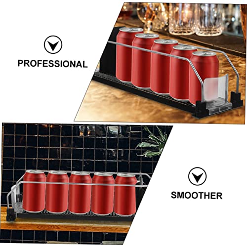 Refrigerator Beverage Shelf Drink Dispenser Fridge Organizer 2pcs Drink Pusher Air Curtain Cabinet Black Abs Freezer Vending Machine Beverage Dispenser Fridge Drink Pusher
