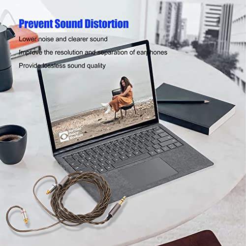 Silver Plated Earphone Cable, MMCX to 3.5mm Plug Earphone Replacement Cable Copper Core Upgrade Headphone Cable for IE300 IE600 IE900 3.9ft