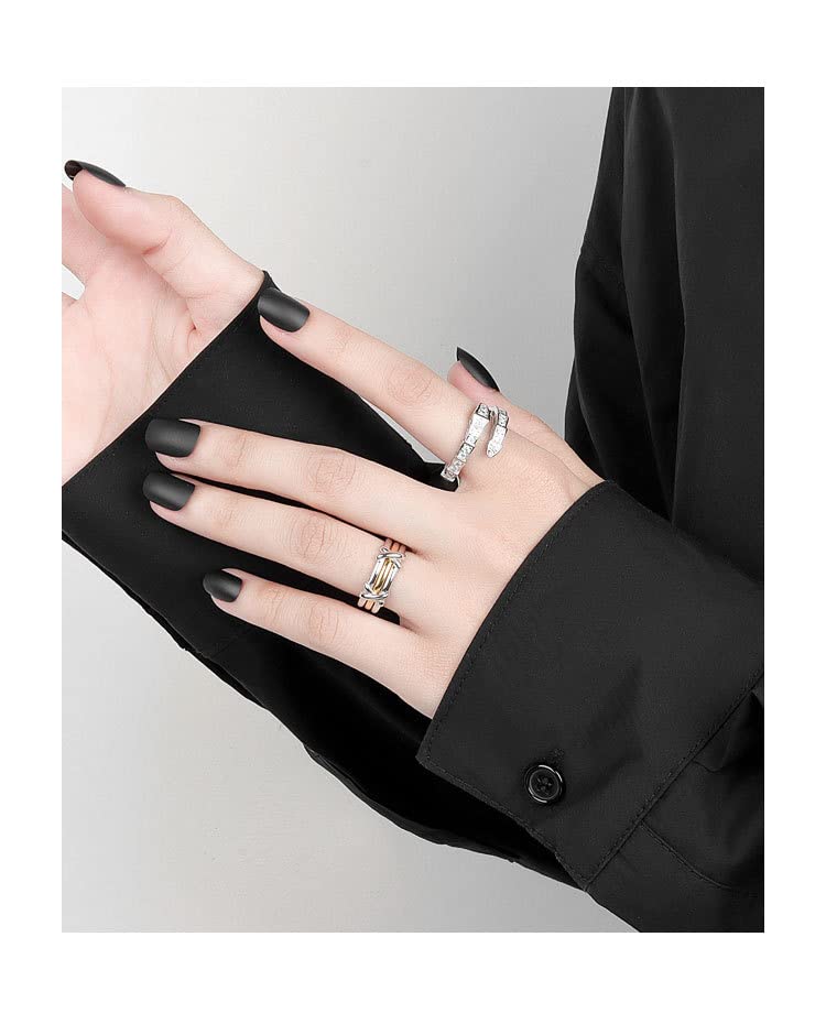 GEVOLCM Au750 Alloy Ring, Diamond Set Alloy Ring, Unique Snake Diamond Ring, Best Gift