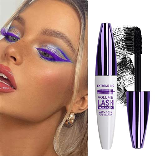 Extreme Length Clean Mascara Washable Mascara Makeup 5d Silk Fiber Mascara Defining, Curling, Multiplying, Buildable Formula, Very Black, 1 Count (Black)
