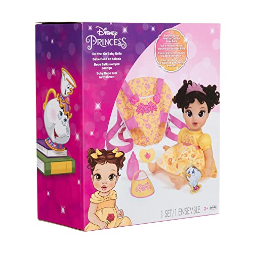 Disney Princess Belle Baby Doll Deluxe with Tiara, Carrier, Plush Friend, Pacifier, Bib & Baby Bottle [Amazon Exclusive]