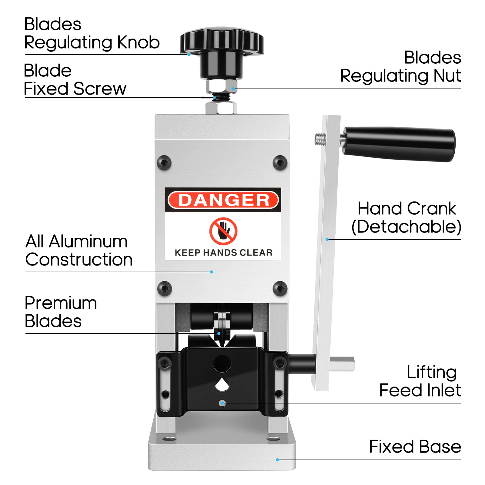 GYZJ Wire Stripper Machine Manual Drill Powered 0.06-0.98 in (1.5-25 mm) for Scrap Cable Copper Recycling Hand Crank Wire Stripping Machines Tool Maquina Para Pelar Cables de Cobre
