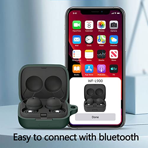 JIML Compatible with Sony Linkbuds WF-L900 Case Soft Silicone Skin Case Cover Shock-Absorbing Protective Case with Keychain and Lanyard for Sony Linkbuds 2022 (Black)