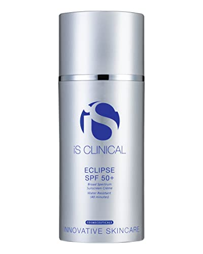 iS CLINICAL Eclipse SPF 50+ Sunscreen, Zinc Oxide tinted beige sunscreen, ultra sheer non-greasy matte finish sun cream for face