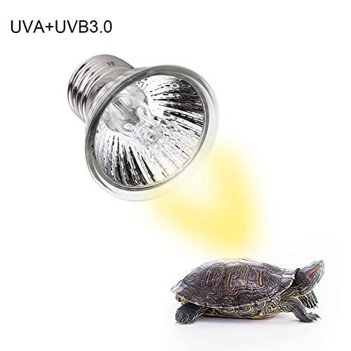 XJhoma Rotatable Mounting Clip E27 Base Habitat Heat Lamp with Adjustable Switch & 220V Reptiles UVA/UVB3.0 Sun Heat Lamp Bulb [50W Lamp Bulb, 220V, US Standard Plug]