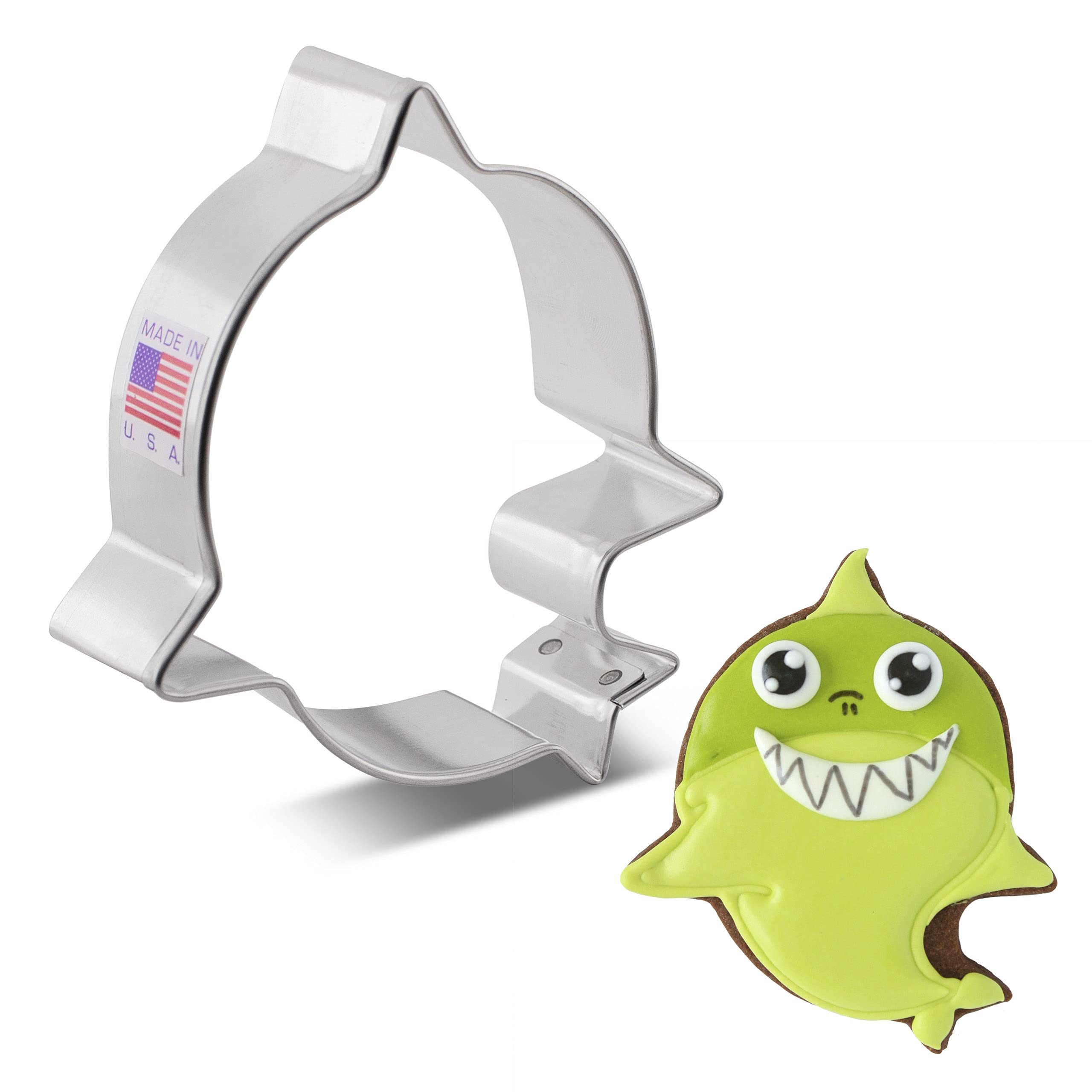 Little Shark Cookie Cutter, 3.75" Made in USA by Ann Clark