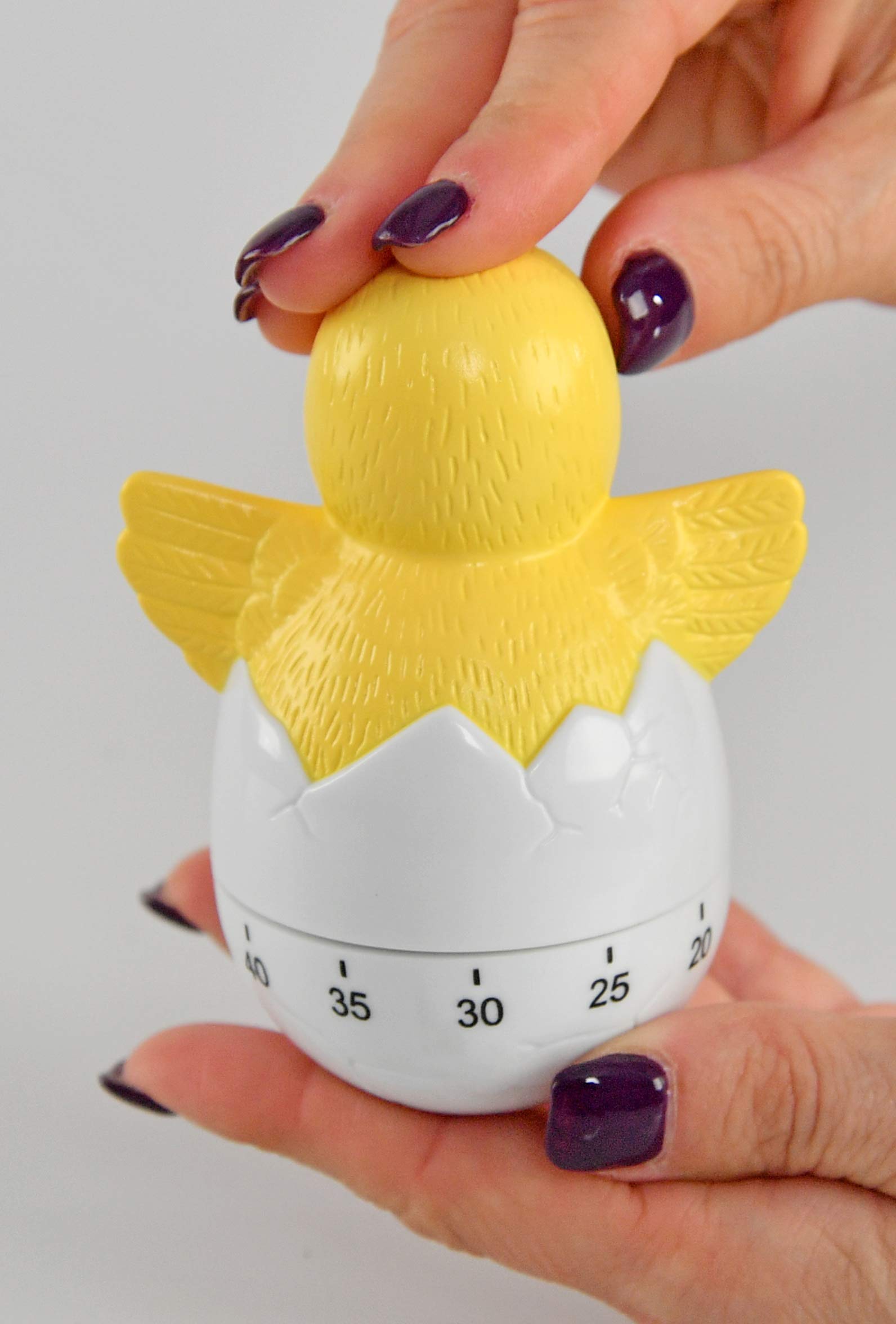 HOME-X Chick Timer, Cute Kitchen Home Decor, Useful Kitchen Gadgets, Animal Timers Mechanical Kitchen Cooking Timer Clock Loud Alarm Counters-Student Timer- 55 Minutes-3 3/4" L x 3"D