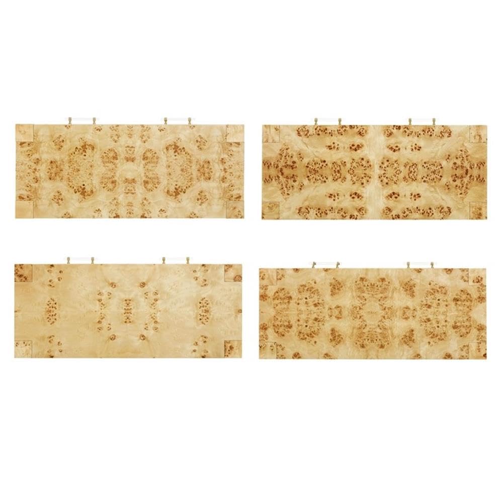 MAKLAINE Modern Contemporary Wood Work Desk in Natural Burl Finish