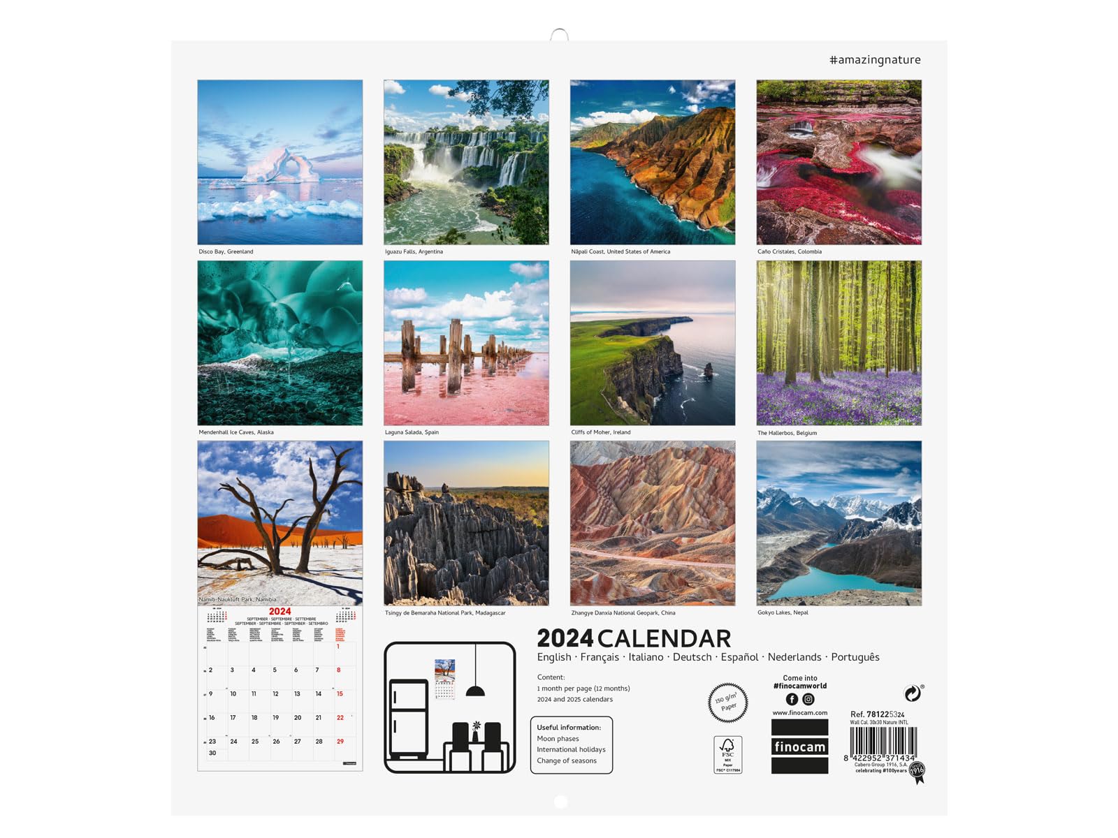 Finocam – Nature International Wall Photo Calendar 2024 January 2024 – December 2024 (12 months)