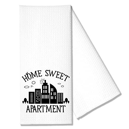 Hafhue Home Sweet Apartment Kitchen Towel, Funny Kitchen Towel Gifts for Women Sisters Friends Mom Aunts, Housewarming Gift for Women Hostess, New Home Gift for Women, Hostess Gifts