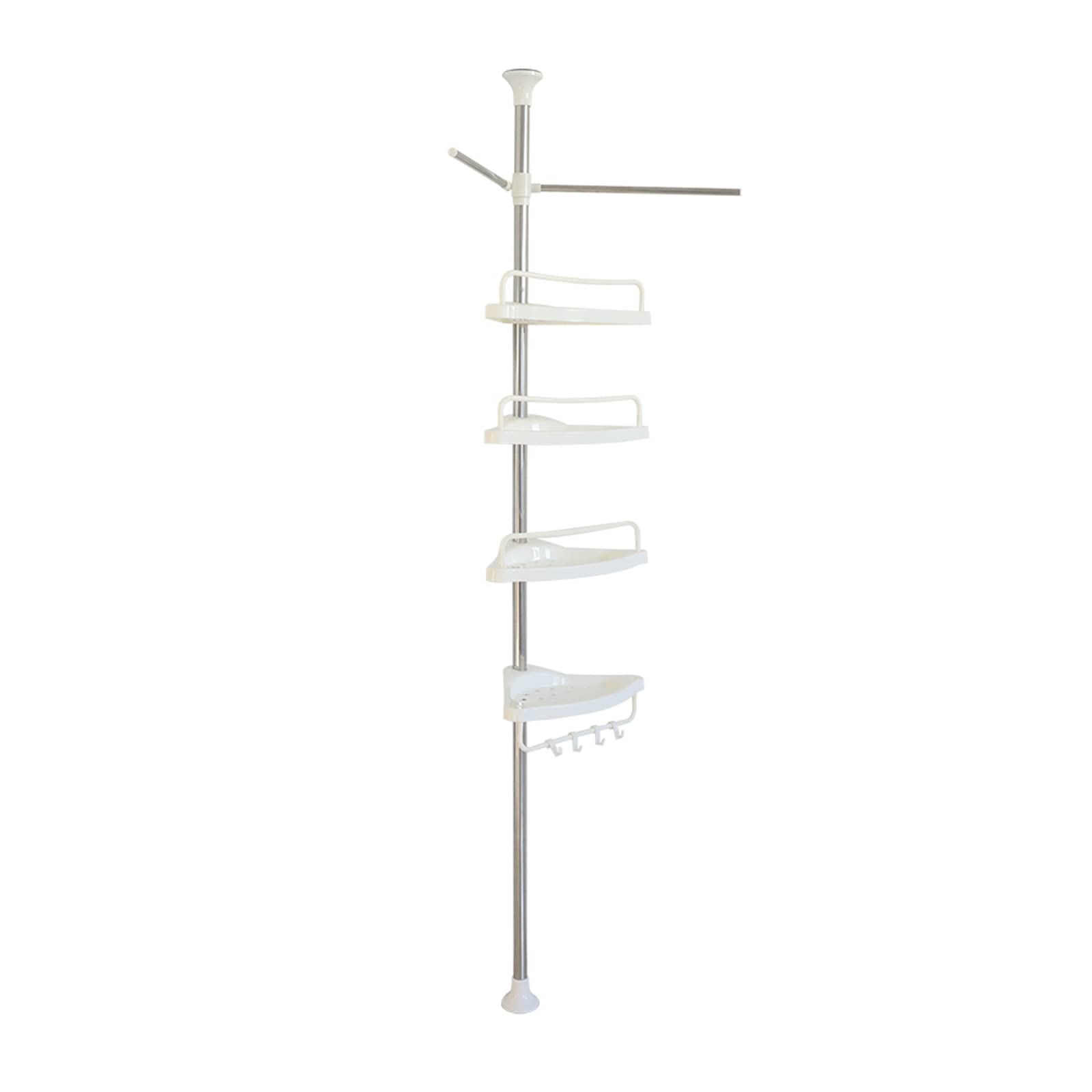 simimasen Corner Shower Caddy, Bathroom Storage, Rust Proof Stainless Steel Holder, Constant Portable Tension Rack, 4-Tier Adjustable Shelves With Tension Pole