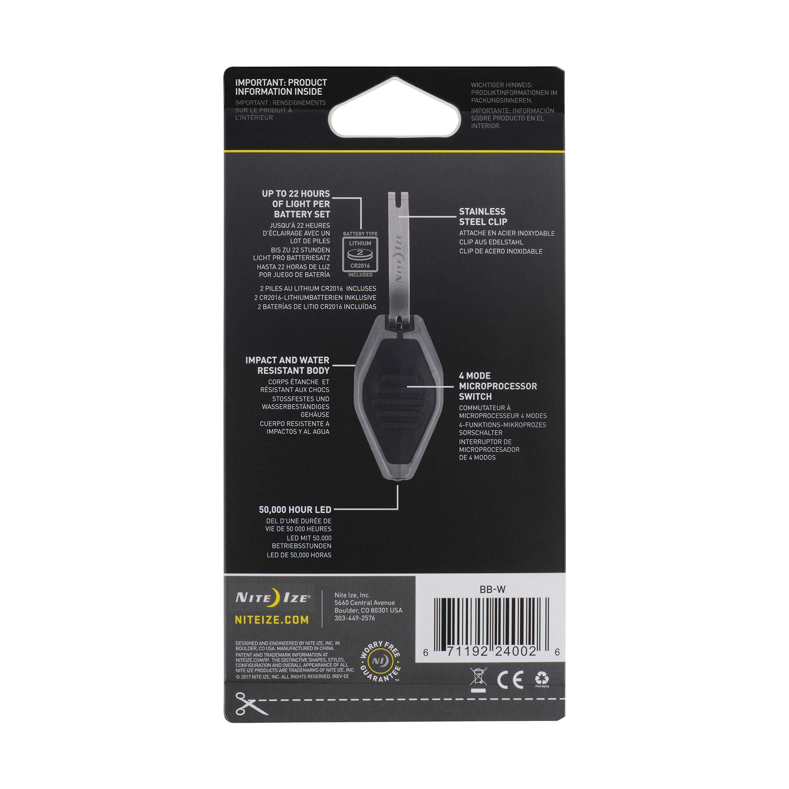 Nite Ize Radiant MicroLight, Black Body/White LED