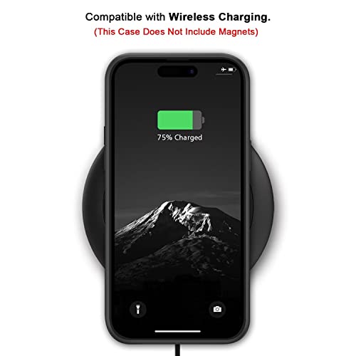 TENDLIN Compatible with iPhone 14 Pro Case Wood Grain with Carbon Fiber Texture Design Leather Hybrid Slim Case Black