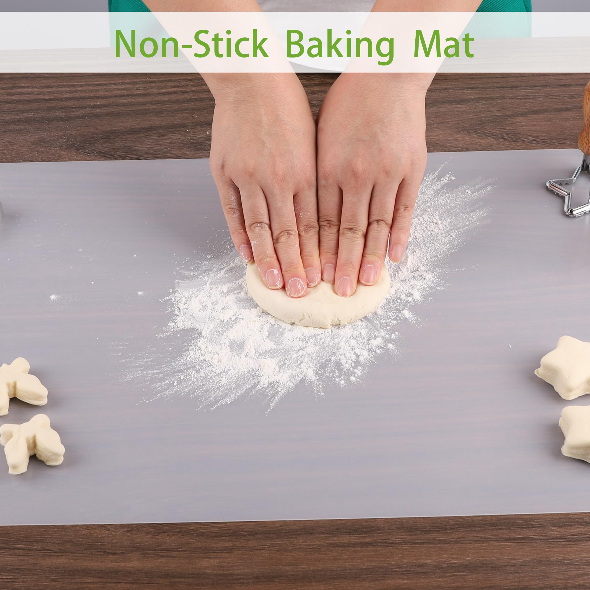 Janeart Clear Silicone Mat for Kitchen Counter, 10.24βx 14.2β(1MM) Non-slip Countertop Protector Liner, Small Non-Stick Baking Mat, Heat Resistant Placemat for Pastry, Translucent(2/Pack)