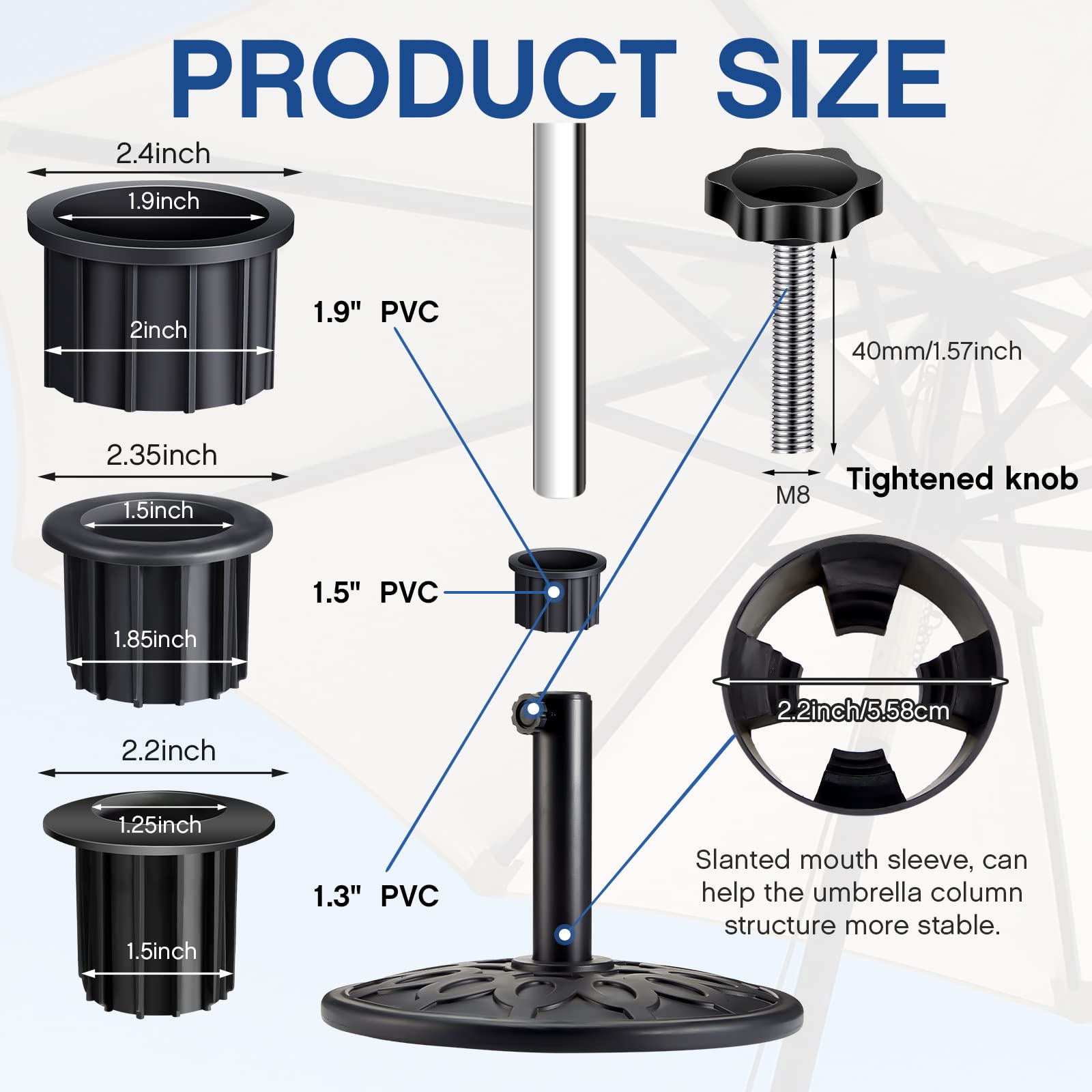 Hotop 12 Pcs Patio Umbrella Parasol Base Stand Hole Ring Plug Cover Umbrella Stand Replacement Part Patio Swing Umbrella Chair Replacement Parts
