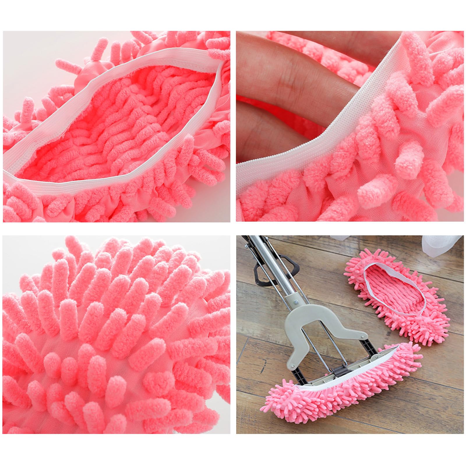 Mop Slippers Shoes Cover Dust Duster Washable Microfiber Mop Socks for Cleaning House Floor 6 Pairs(12 PCS)