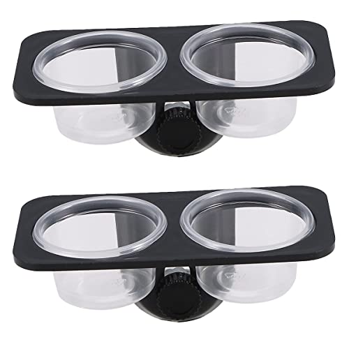 Mipcase 2pcs X Water Drinking Scorpion- Grid Feed Bark Type| Calcium Turtle Ledge-Small Plastic Geckos Sand Feeder Iguana Reptiles Supplies Fountain Cork Double Improved Tank Small