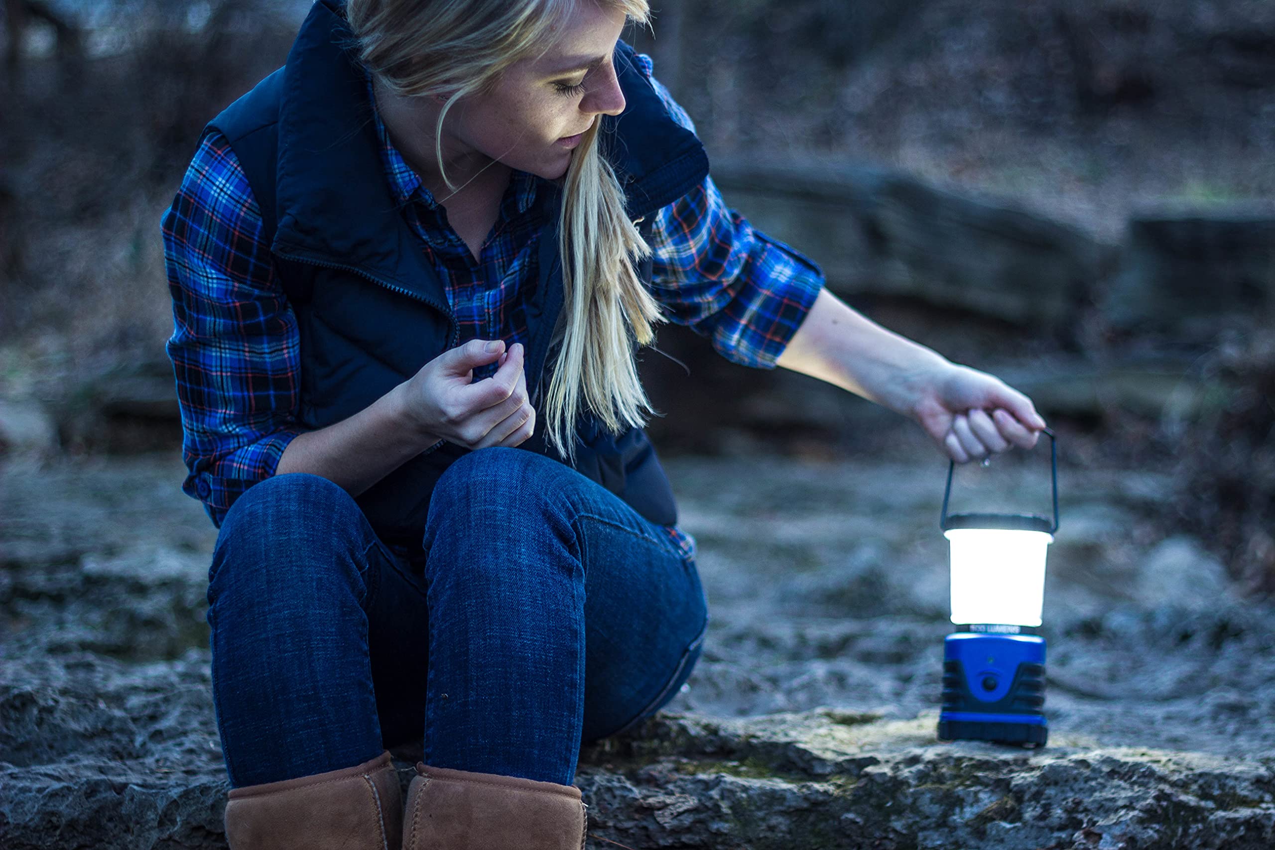 Stansport 500 Lumen Lantern with SMD Bulb, Blue/Black, one Size