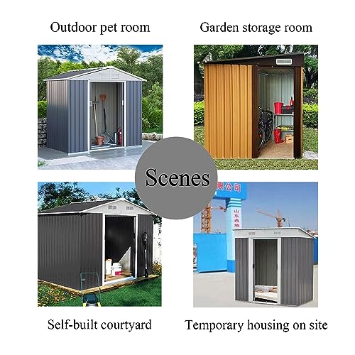 Storage shed,Outdoor Storage shed,Lockable Outdoor Storage shed with Solar Lights,Suitable for Gardens, Yards, terraces, can Store Various Tools, Bicycles, weeders, and Other Outdoor Products (Color