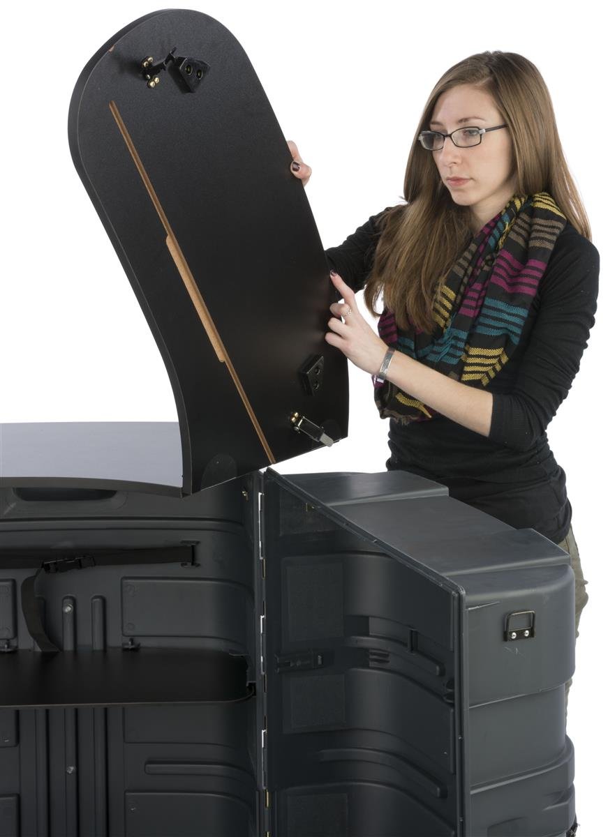 Displays2go 37.9 Inch Portable Trade Show Counter, Converts to Case, Hard Shell Plastic (BMRCNTB1)