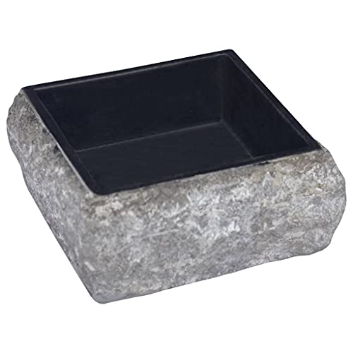 Sink Black 11.8"x11.8"x5.1" Marble,Modern Marble Sink for Bathroom and Vanity: Durable and Stylish Bath Fixtures,Bathroom Sinks