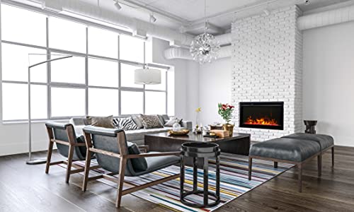 Remii Classic Slim Smart Electric -30-Inch WiFi Enabled Fireplace, Featuring a Multifunction Remote Control, Multi Speed Flame Motor