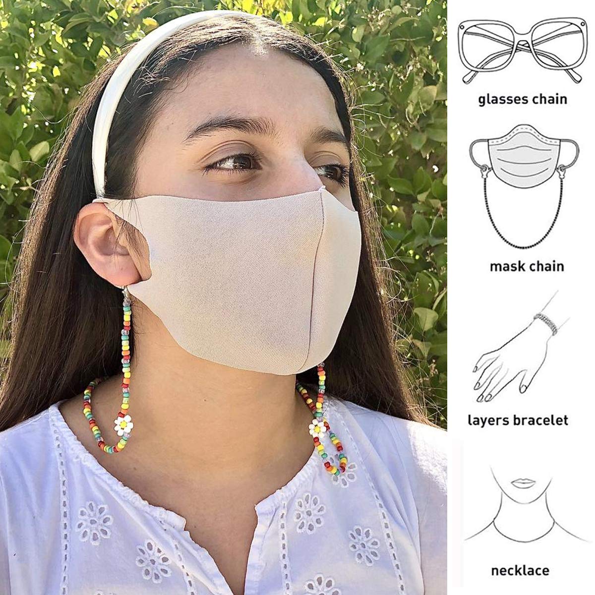 FUNEIA Mask Chain Eyeglass Chain Lanyard for Women Men Mask Lanyard Eyeglass Holder Chain Strap Gold Link Necklace Around Neck Eyeglass Chain Retainer Hanger Keeper Accessory
