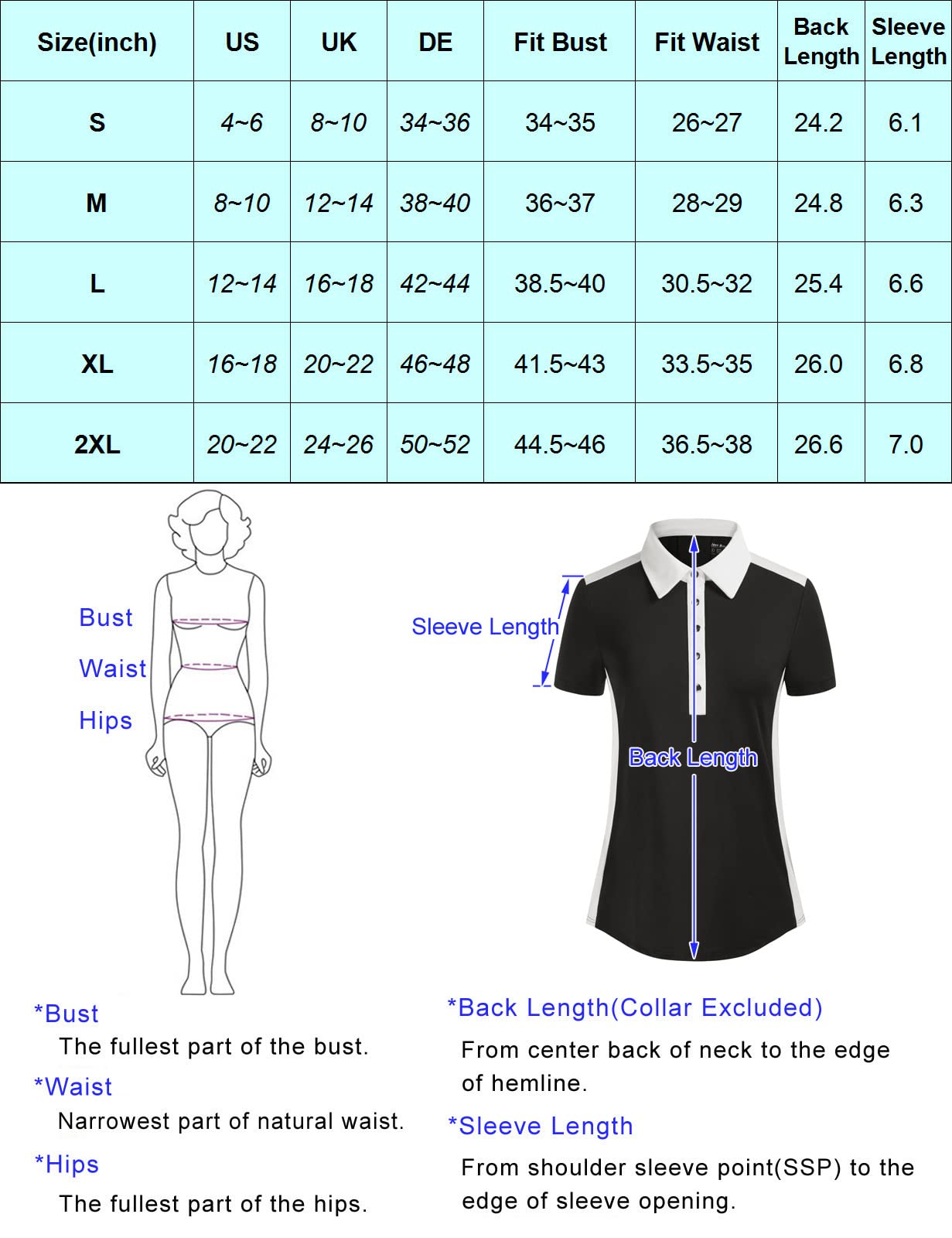 Golf Shirts for Women Quick Dry Moisture Wicking Golf Apparel Short Sleeve Summer Outdoor Shirts L