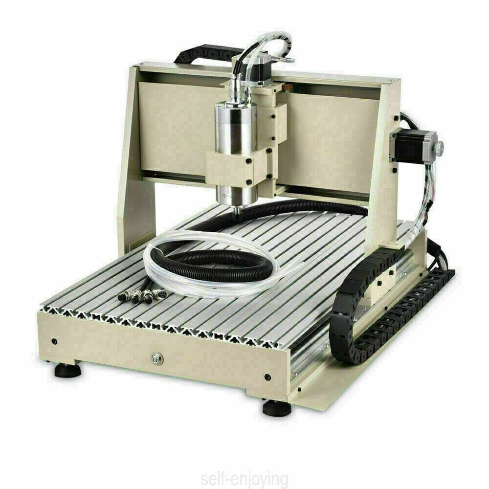 LENJKYYO 4Axis CNC 6040 Router Engraving Machine, USB Engraver 1.5KW VFD Drilling Milling Machine for Wood Working and Advertising Signs Bronze Plate Circuit Boards w/Remote Controller