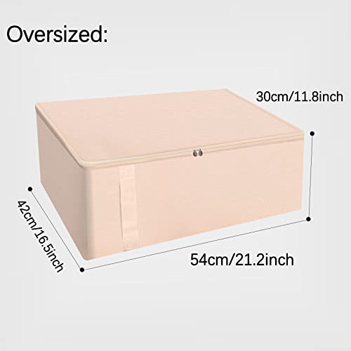 Toplive 2 Pack Extra Large Clothes Storage Bag, Double Zipper Clothes Organizer with Clear Window for Store Quilt, Blanket, Pillow, Bed Sheet, Jacket, XL+XL
