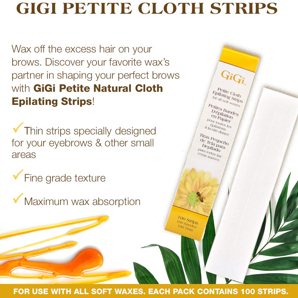GiGi Petite Cloth Epilating Strips for Soft Hair Removal Wax, 100 strips x 4 pack