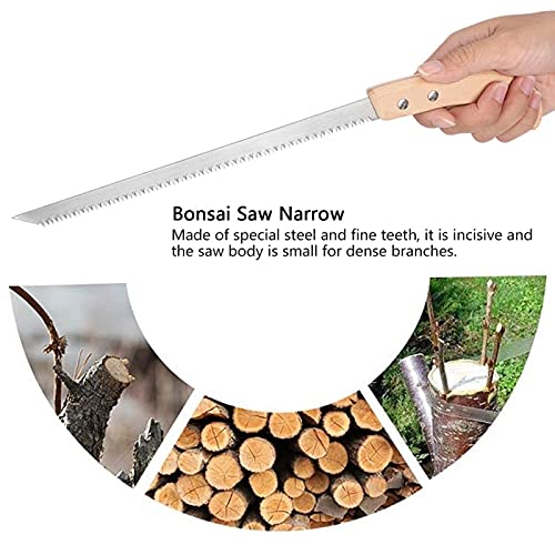 Hand-Held Pruning Saw, Bonsai Saw and Tree Trimmer, Narrow Blade Bonsai Saw, Fast Cutting Hand Tool for Ikebana Bonsai Lawn Garden