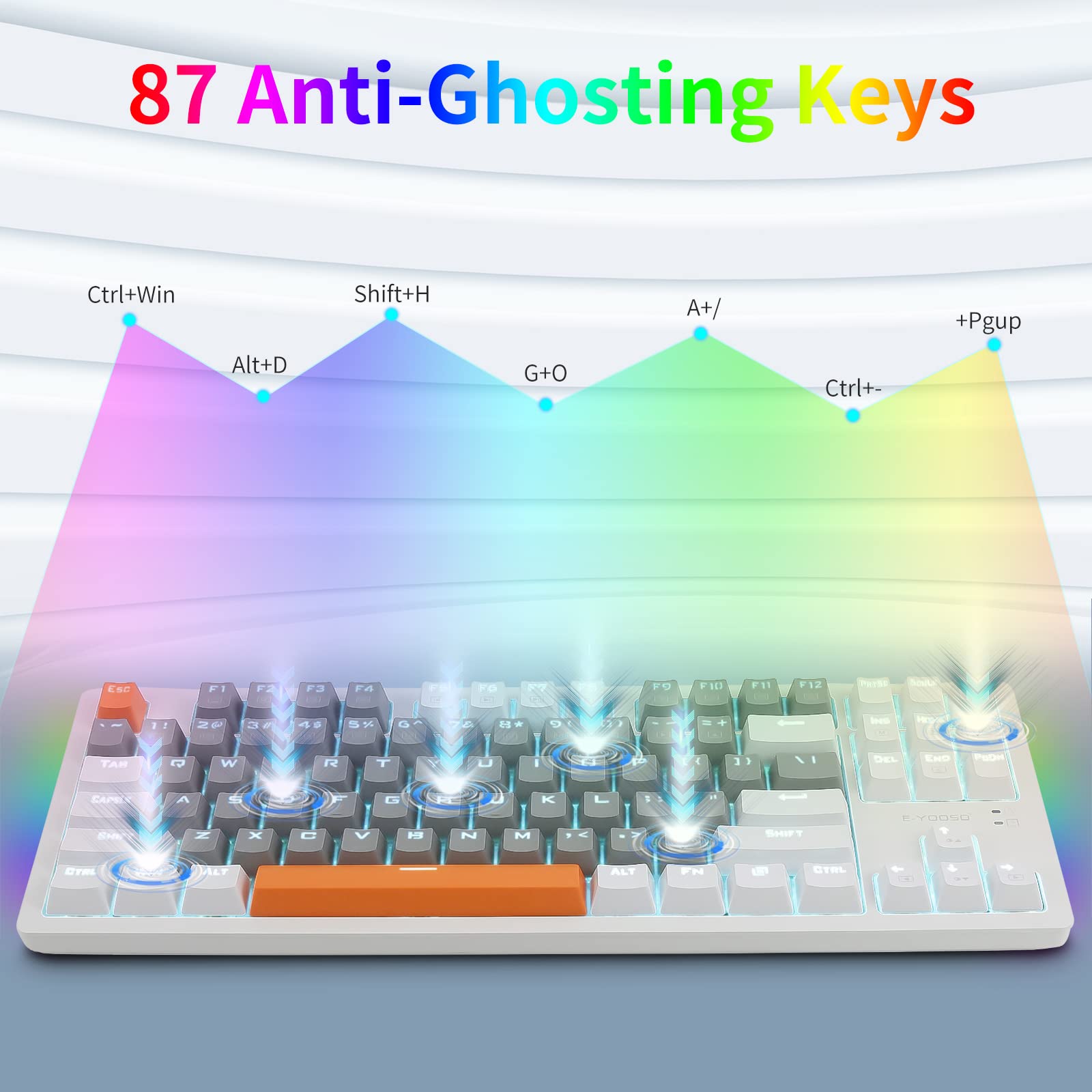 E-YOOSO Z-88 Compact Solid Color Backlit & RGB Sidelight for PC, MAC, PS4 Gamer (81 Gold)