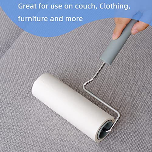 YabeePet Extreme Sticky Large Surface Lint Roller, Long Handle Pet Hair Remover, Designed for Removing Pet Dog Cat Hair 90 Sheets per Roll, 6.3 inch Width (1 Roller+2 Refills)